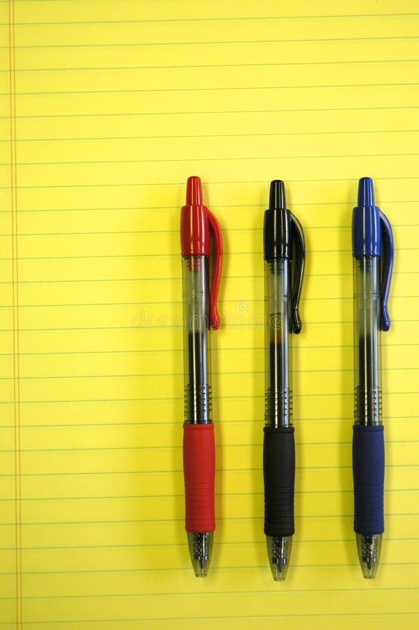 Pens on Note Pad stock photo. Image of office, closeup - 1904594