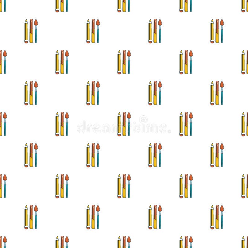 Pens Pencil Pattern Seamless Stock Vector - Illustration of mechanical ...