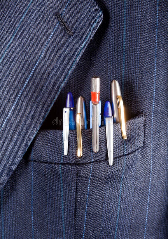 Pens in a pocket stock image. Image of pencil, businessman - 22475377