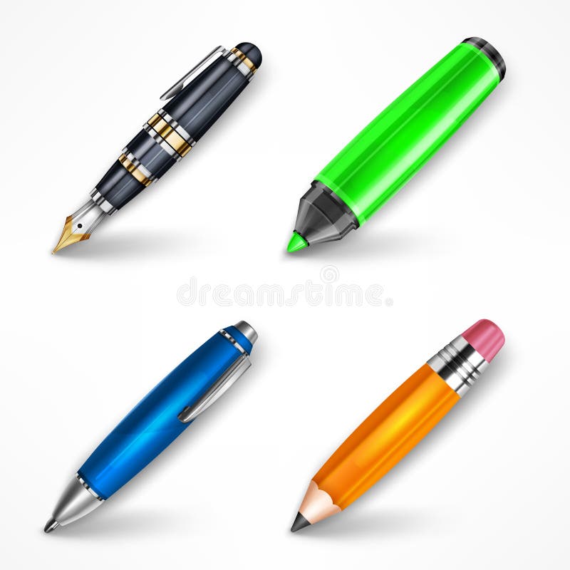 Set Four Short Pencils Vector Design Stock Illustrations – 6 Set Four ...