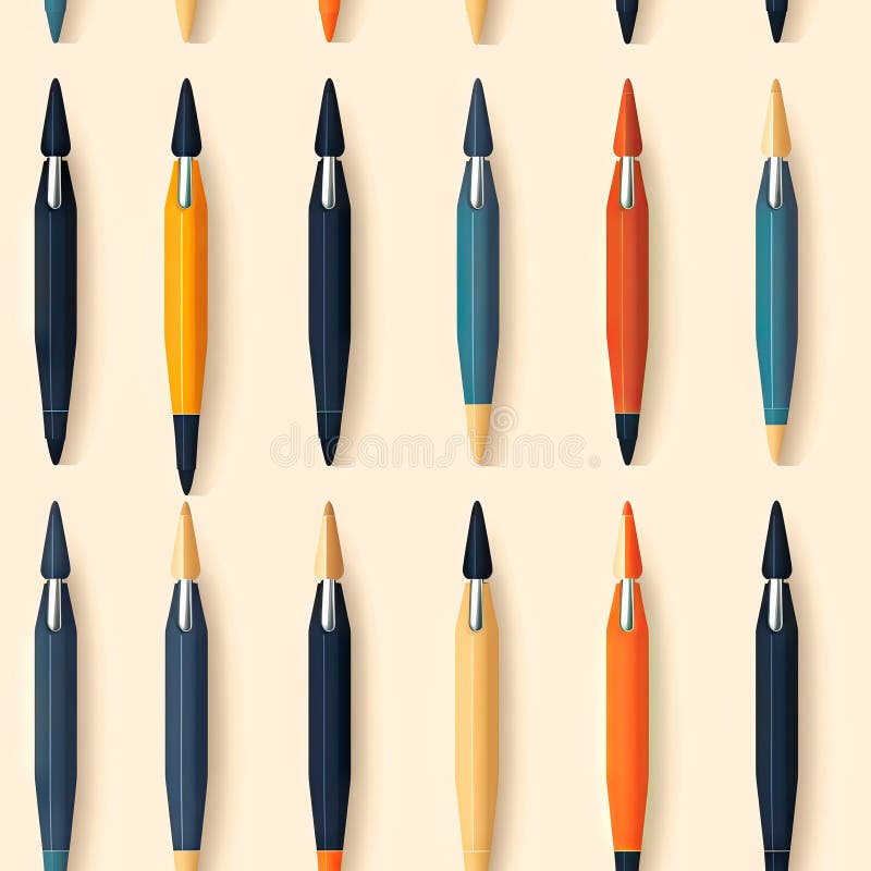 Pens with Shadow Pattern Banner Wallpaper Plain Stock Image - Image of ...
