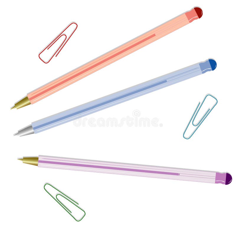 Pens and staples stock vector. Illustration of bureaucratic - 8723389
