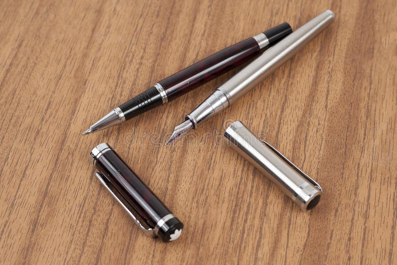 Pens on the table stock image. Image of mechanical, desktop - 145463211