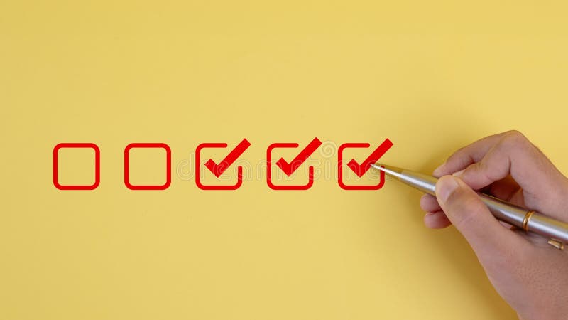 Pens To Tick the Correct Sign Mark in the Checkbox for the Quality ...