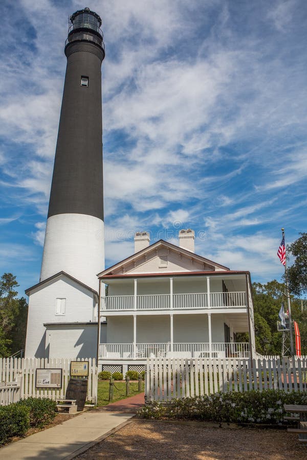 Pensacola Lighthouse stock image. Image of clouds, historic - 88349477
