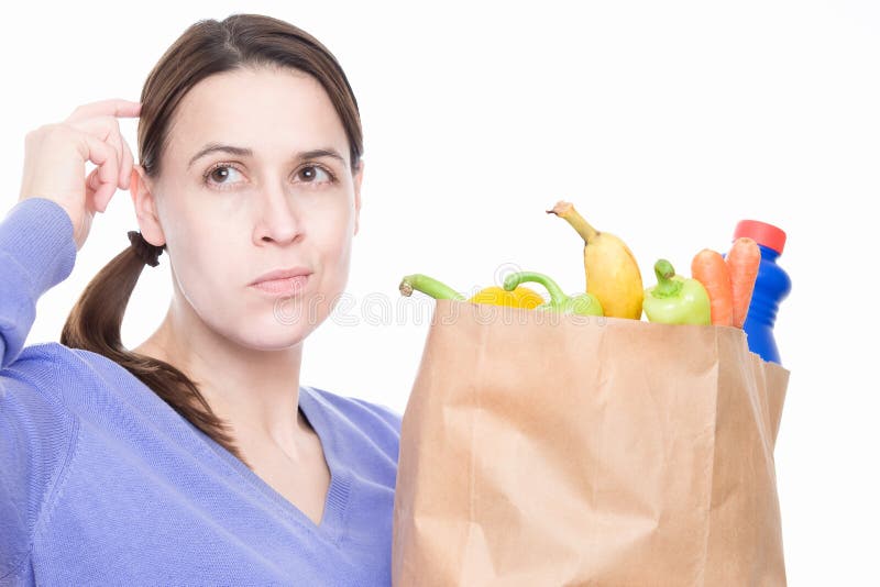 Pensamiento foto de archivo. Imagen de consumidor, muchacha - 7998944