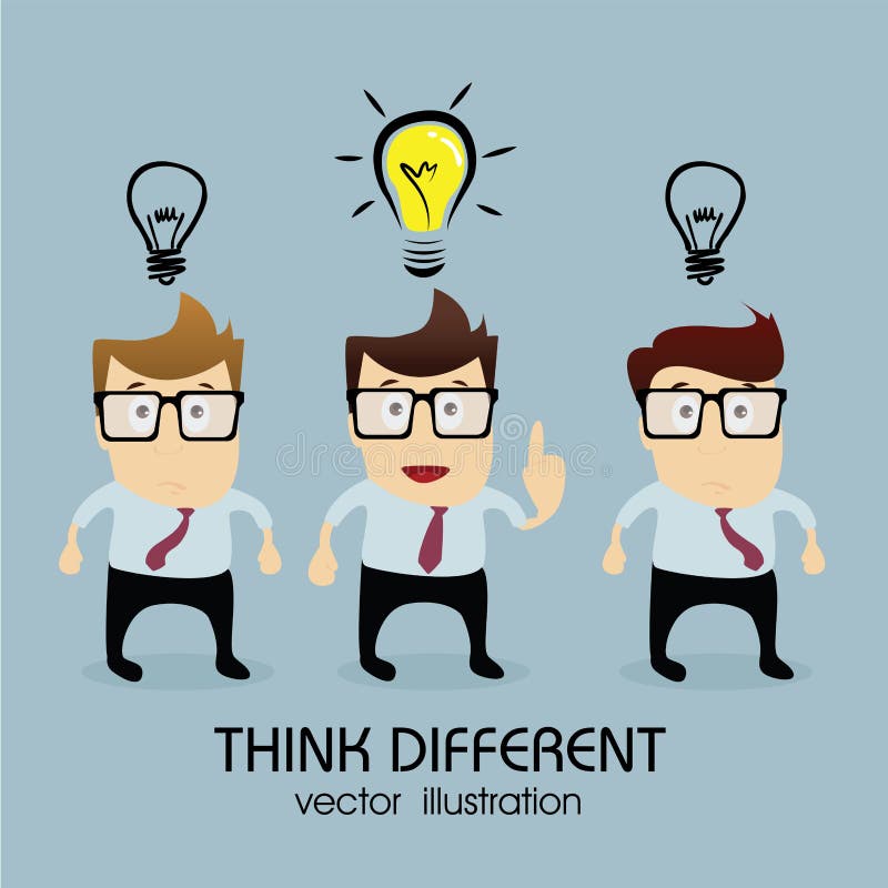 Pense diferente ilustração do vetor. Ilustração de conceito - 33228825