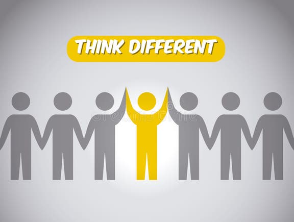 Pense diferente ilustração do vetor. Ilustração de vencedor - 48782173