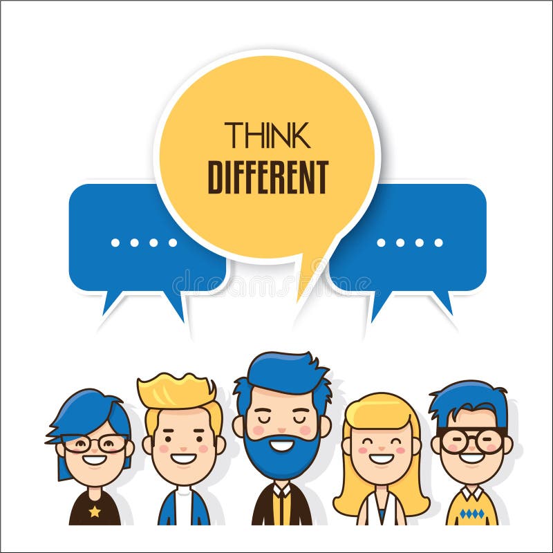 Pense diferente ilustração do vetor. Ilustração de humano - 76188096