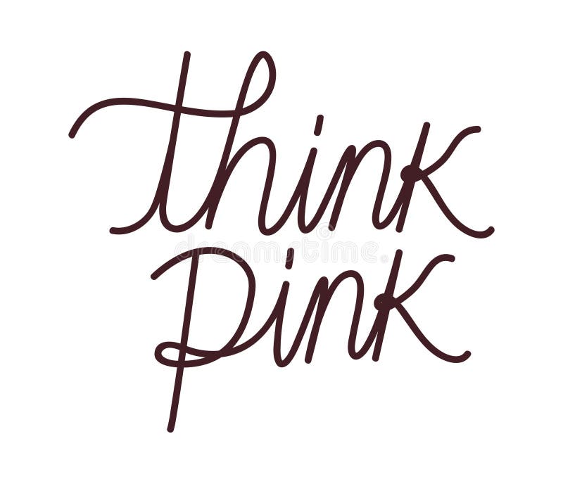 Pense Em Letras Cor-de-rosa Ilustração do Vetor - Ilustração de emblema ...