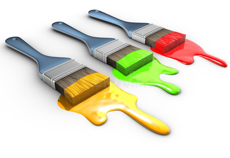 Penseel en verf stock illustratie. Illustration of binnen - 11733884