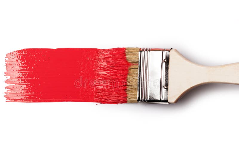 Penseel met rode verf stock foto. Image of kleur, illustratie - 49693838