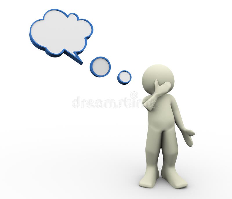 Homme 3D pensant illustration stock. Illustration du parler - 23961326