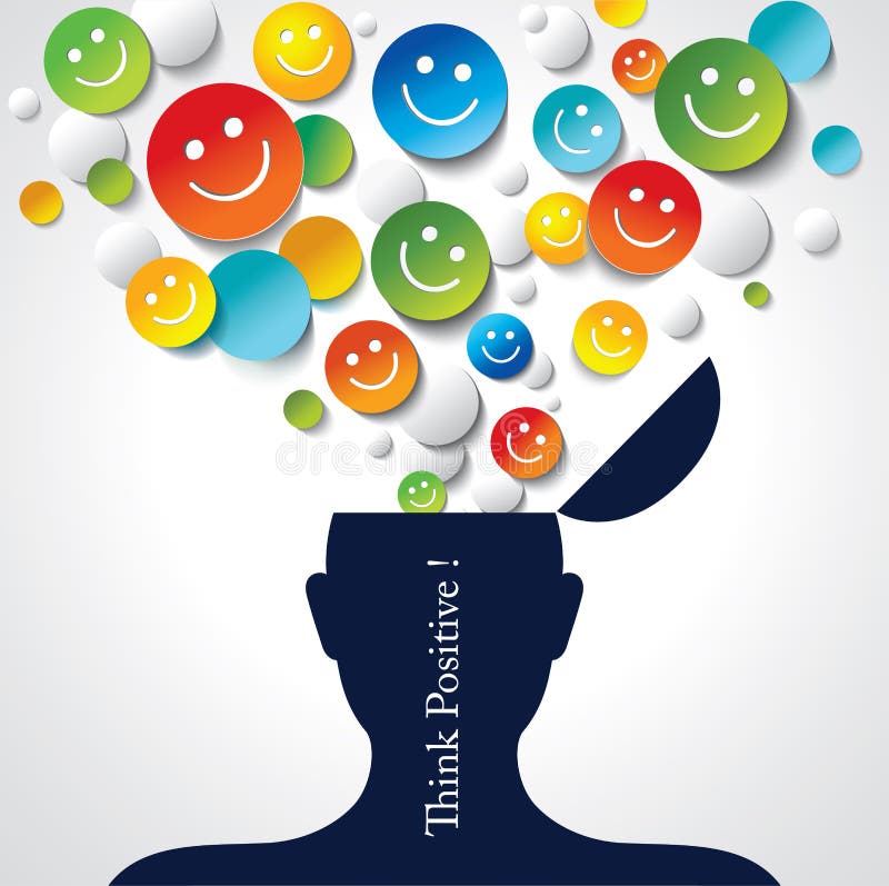 Penser positif illustration de vecteur. Illustration du cache - 41230920