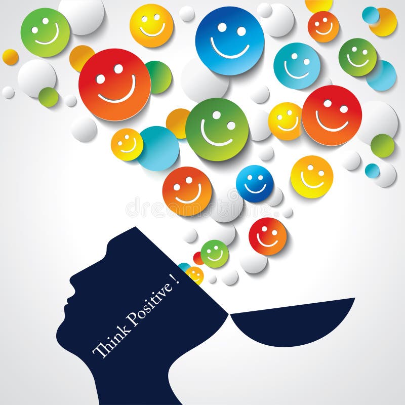 Penser positif illustration de vecteur. Illustration du ombre - 41230920