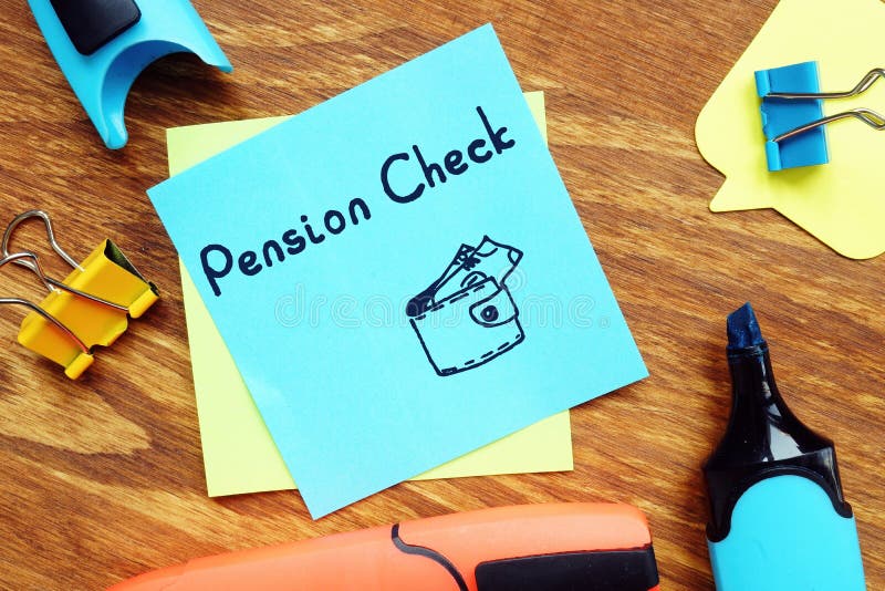 Pension Check Sign on the Page Stock Photo - Image of check, cash ...