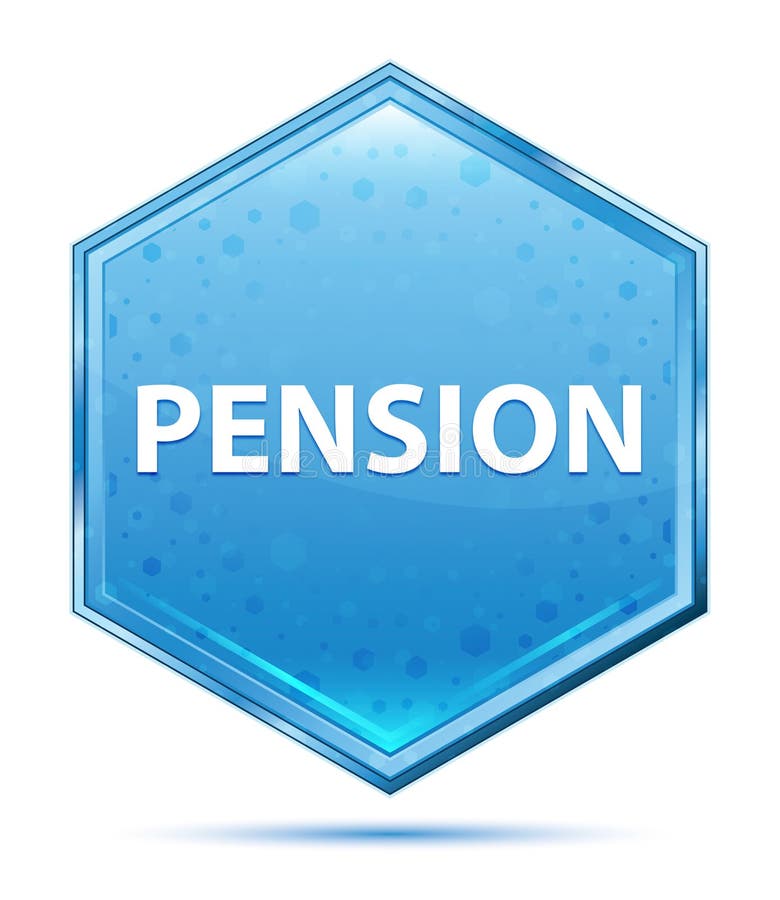 Pension Crystal Blue Hexagon Button Stock Illustration - Illustration ...