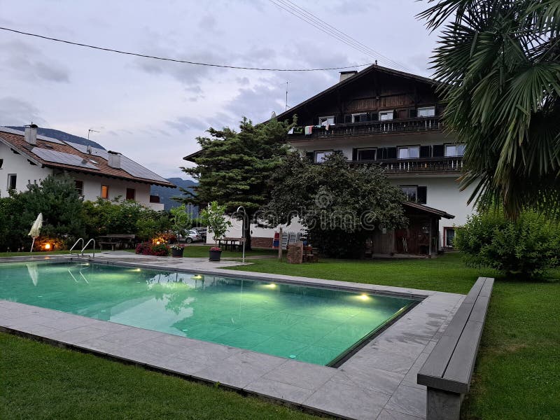 Pension with pool stock image. Image of resort, leisure - 360636773