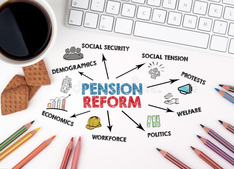 Pension Reform Concept. Chart with Keywords and Icons Stock Photo ... Pension Reform Concept. Chart with Keywords and Icons Stock Photo ...