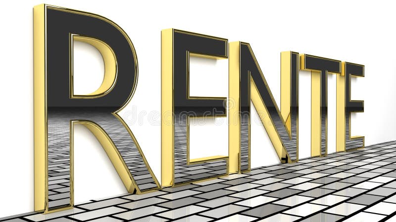 Pension Sign in Gold and Glossy Letters Stock Illustration ...