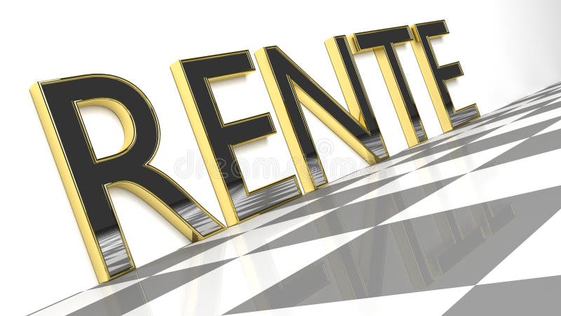 Pension Sign in Gold and Glossy Letters Stock Illustration ...