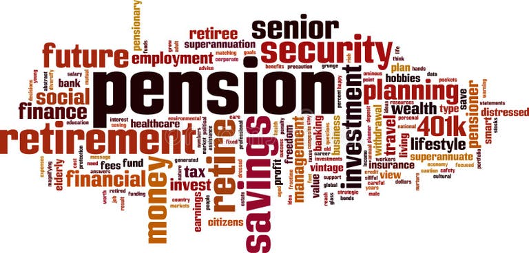 Pension word cloud stock vector. Illustration of questions - 260726869