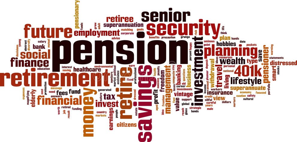 Pension word cloud stock vector. Illustration of questions - 260726869