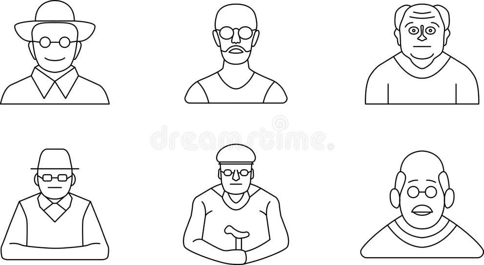 Pensioner Icon. Man. Old Age. Character. Retirement from Workforce ...