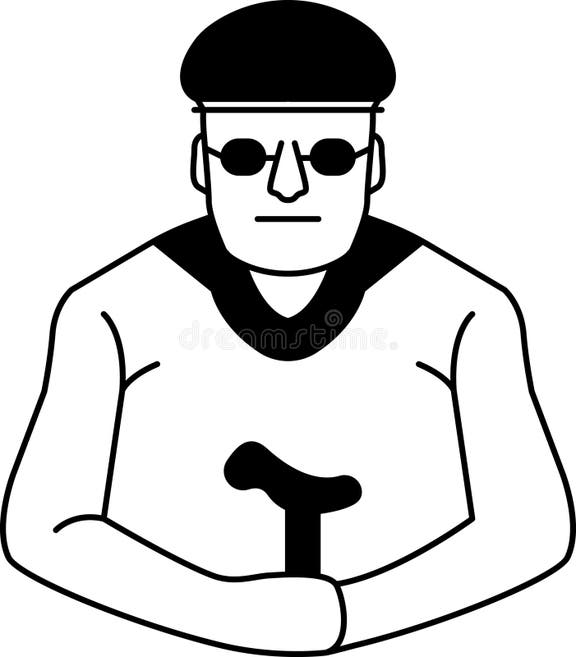 Pensioner Icon. Man. Old Age. Character. Retirement from Workforce ...