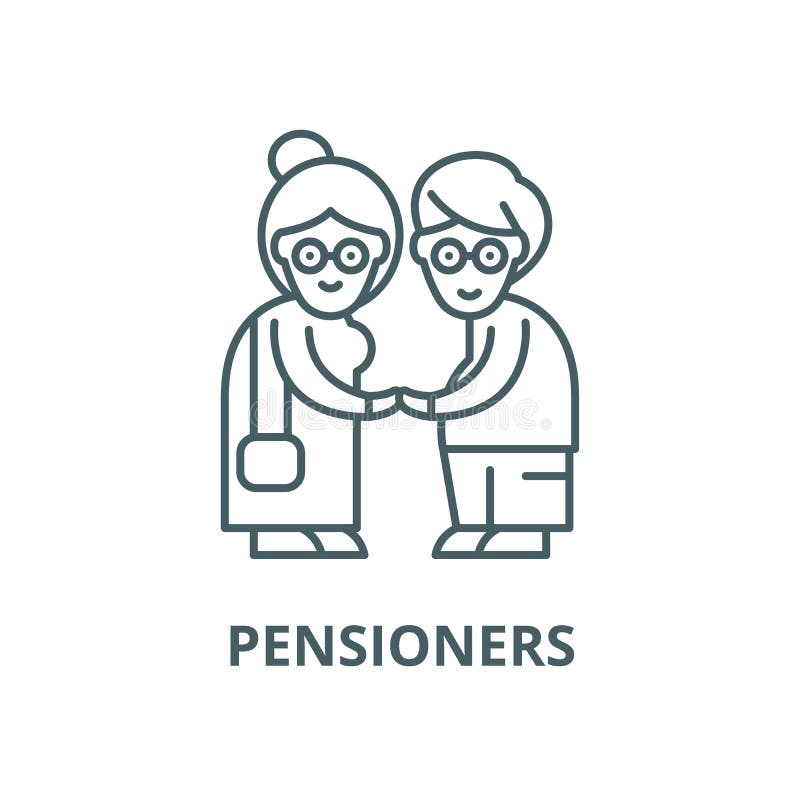 Pensioners Vector Line Icon, Linear Concept, Outline Sign, Symbol Stock ... Pensioners Vector Line Icon, Linear Concept, Outline Sign, Symbol Stock ...