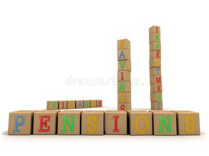 Pensions Concept - Child S Play Building Blocks Stock Illustration ...