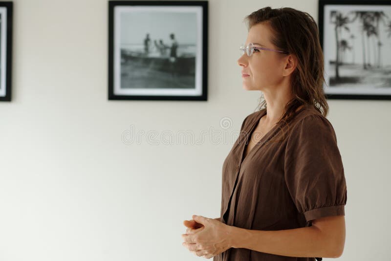 Art Critic in Gallery stock image. Image of critic, visitor - 267522581