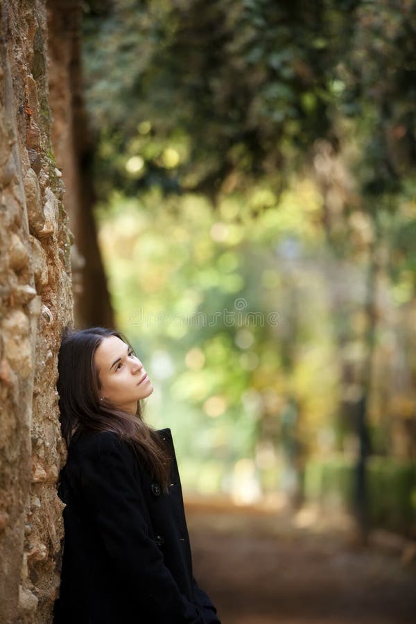 Pensive beautiful girl stock image. Image of feeling - 12066743