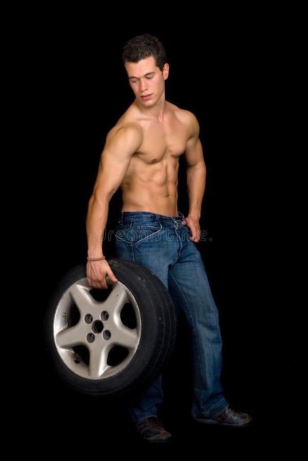 Body Builder, Artistic Pose Stock Image - Image of black, physical: 5614533