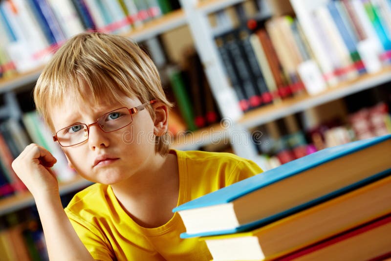 Pensive boy stock image. Image of classmate, preschool - 23454135
