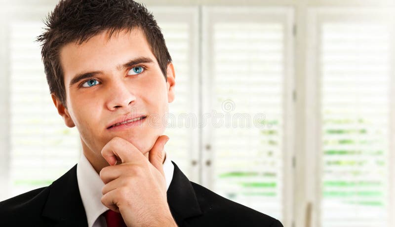 Pensive businessman stock image. Image of thoughtful - 22306435