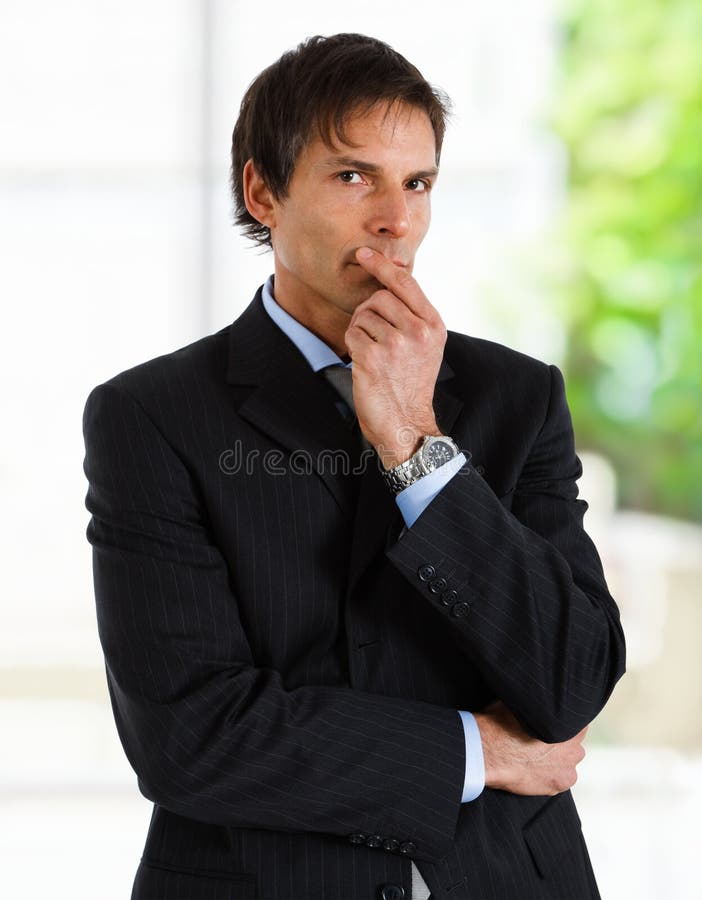Pensive businessman stock image. Image of male, choice - 22636439