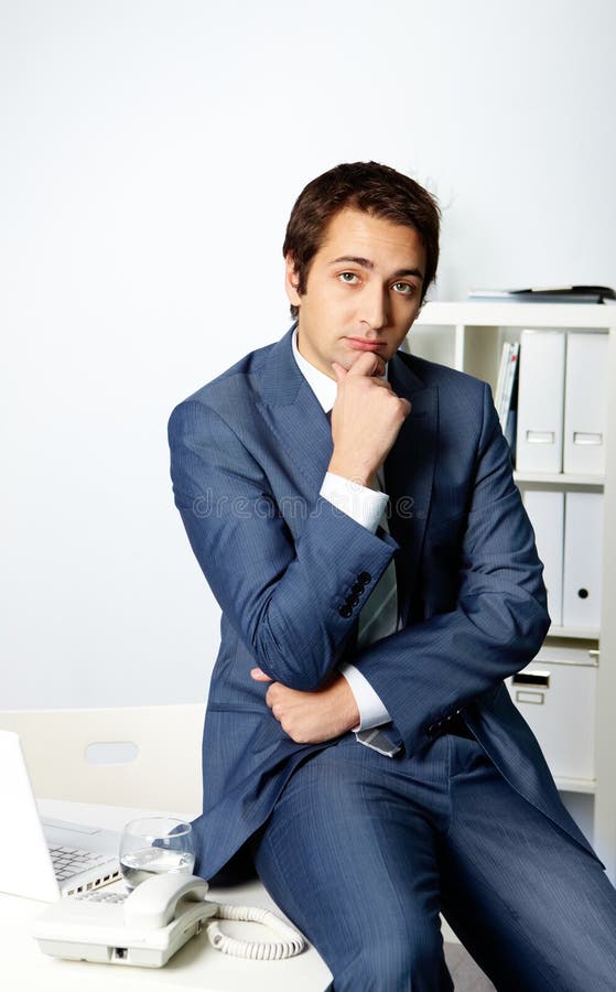 Pensive businessman stock photo. Image of latino, business - 23638030