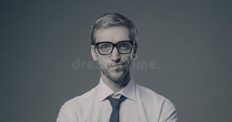 Pensive Businessman Feeling Doubtful Stock Image - Image of isolated ...