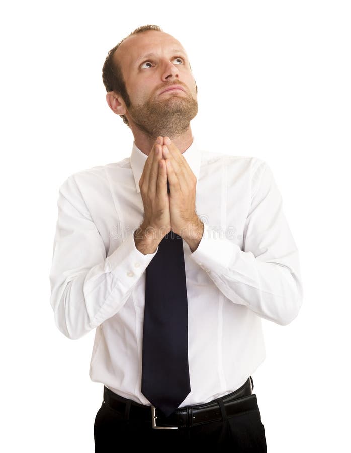 Pensive Businessman Praying Stock Photo - Image of worried, think: 71709222