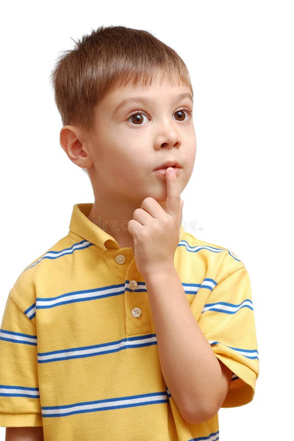 Pensive child stock photo. Image of pensive, thoughtful - 17533916