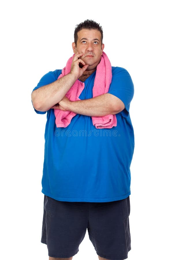 Fat man playing sport stock photo. Image of caucasian - 25233654