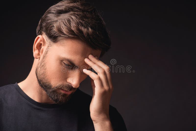 Pensive Guy Trying To Solve a Problem Stock Photo - Image of career ...