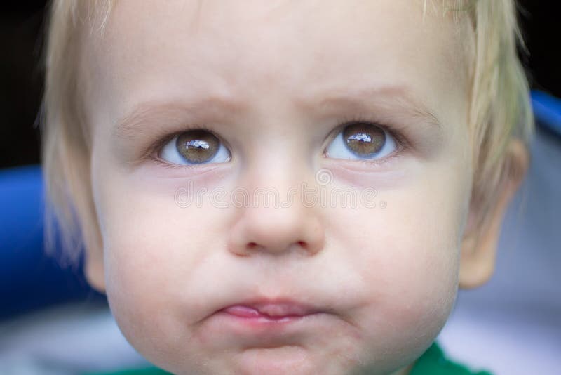Pensive look of a child stock image. Image of think, pupil - 57794863