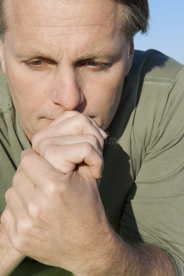 Pensive looking man. stock image. Image of colour, miserable - 8925497