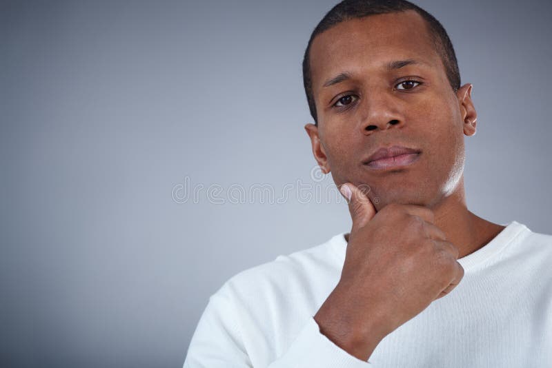 Pensive male stock photo. Image of modern, hand, fellow - 32047298