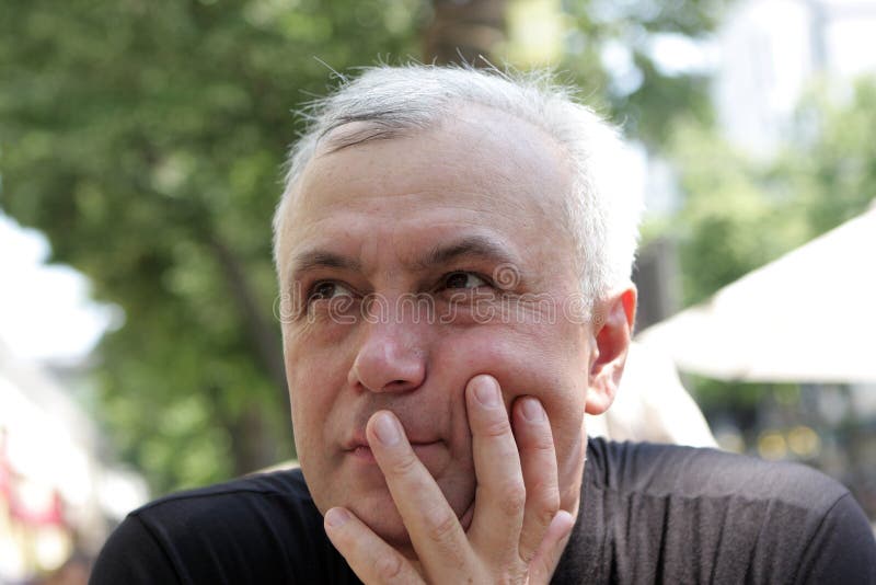 Pensive man stock image. Image of people, hair, person - 20609777