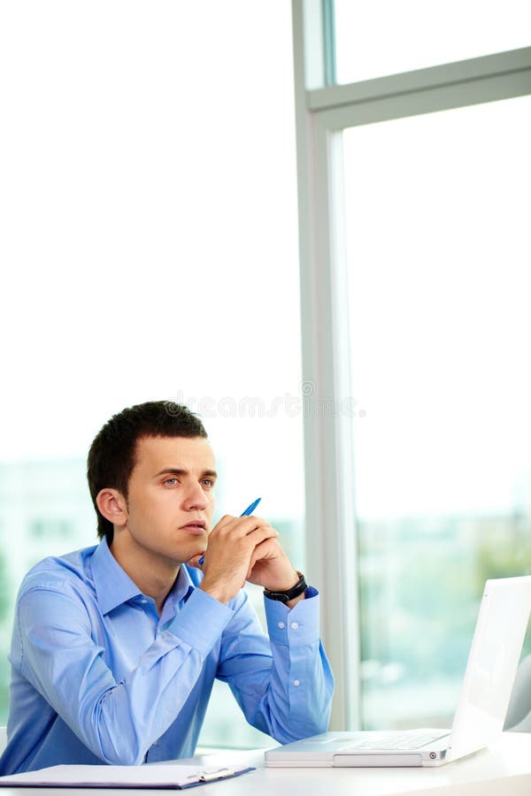 Pensive man stock photo. Image of confident, collar, handsome - 22465322