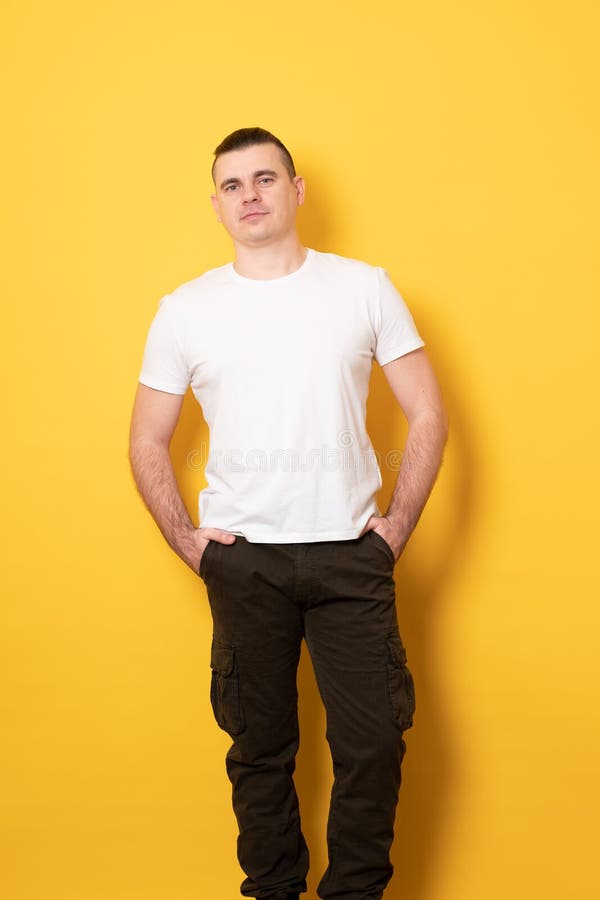 Pensive Man Holds His Hands in His Pants Pockets Stock Photo - Image of ...