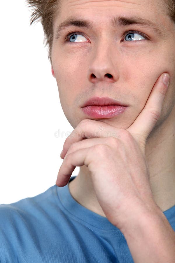 Pensive man stock photo. Image of white, casual, male - 35937172